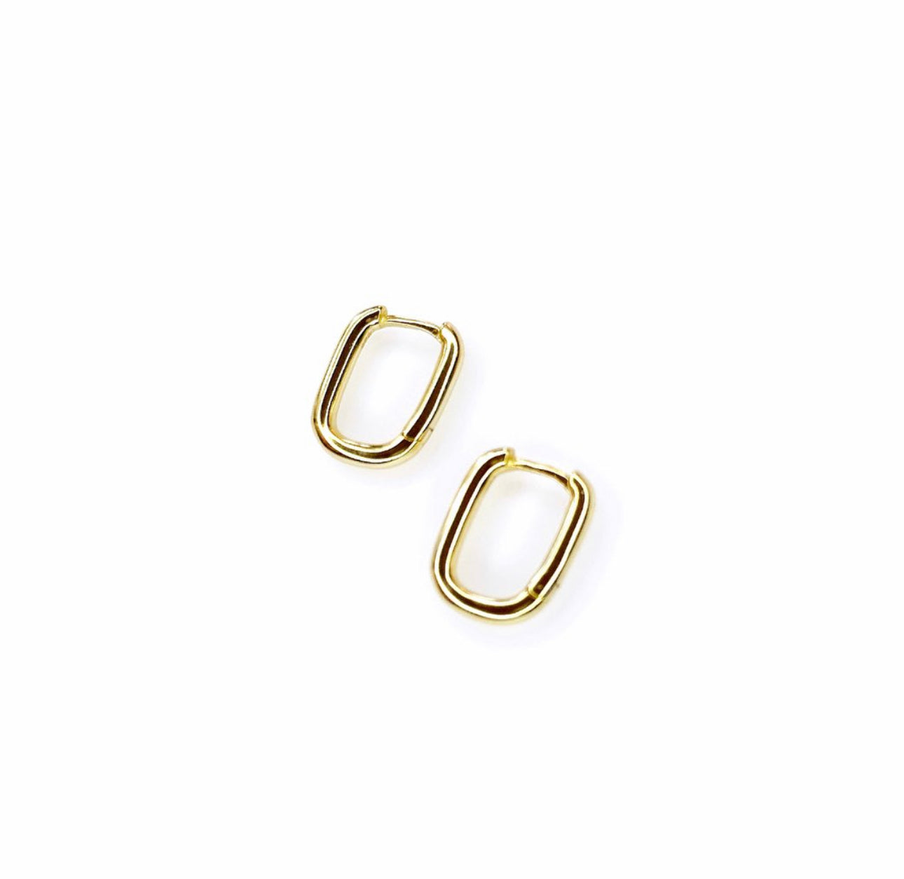 Petite Rectangular Hoop Earrings | Sterling Silver | Shower Safe ...
